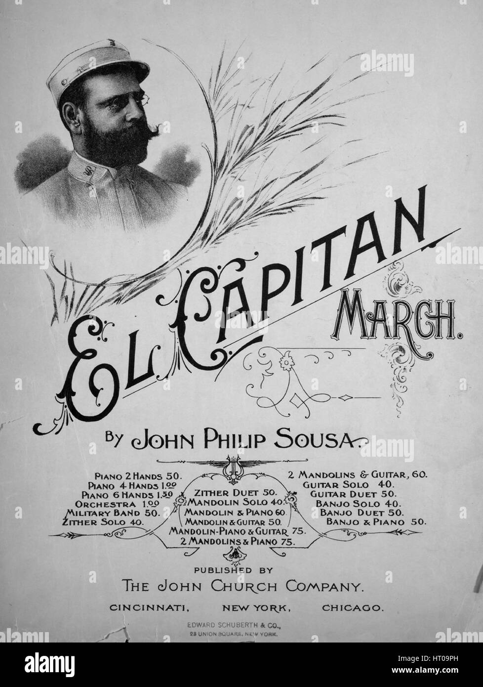 Sheet music cover image of the song 'El Capitan March', with original ...