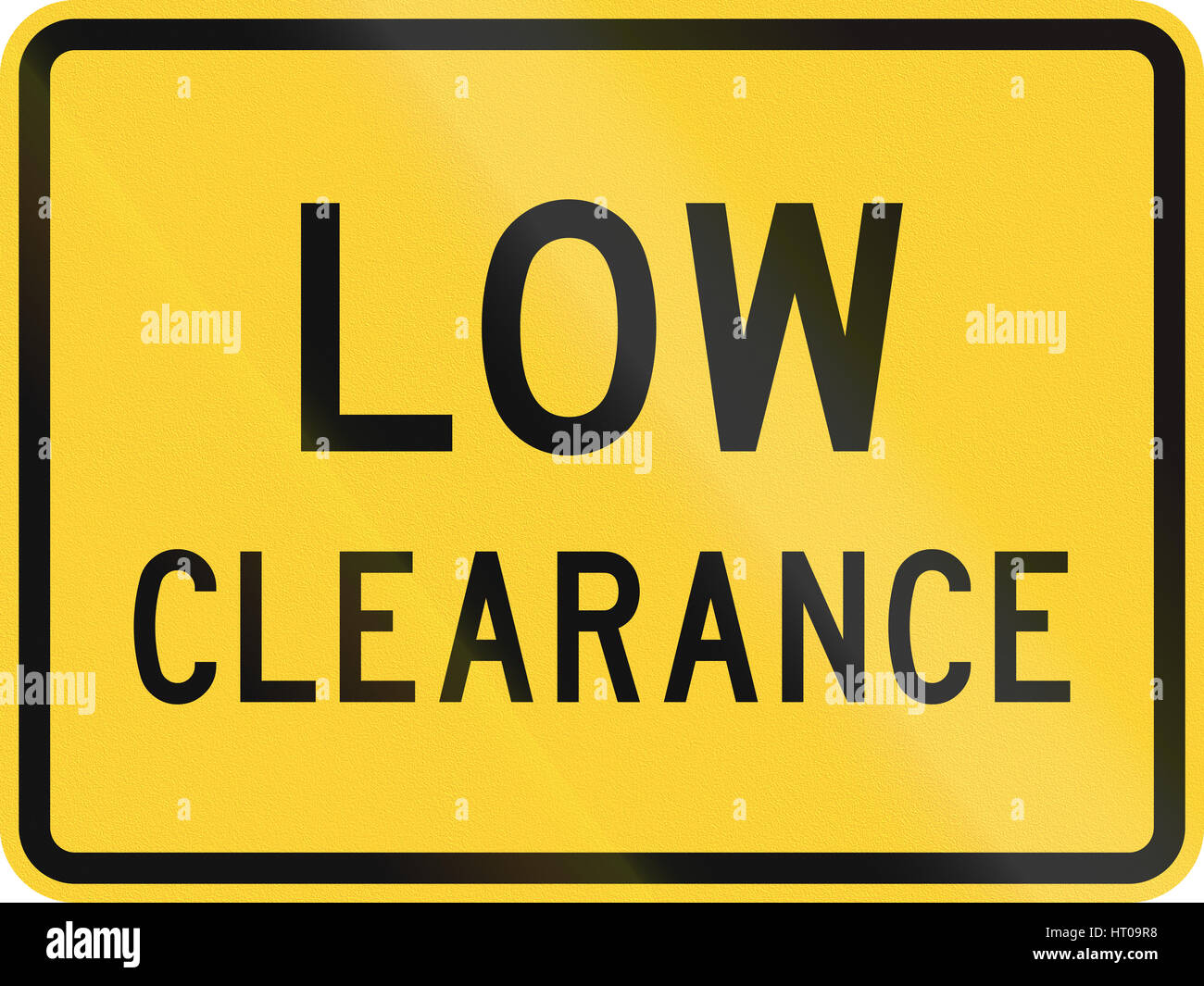 Road sign used in the US state of Texas - Low clearance Stock Photo - Alamy