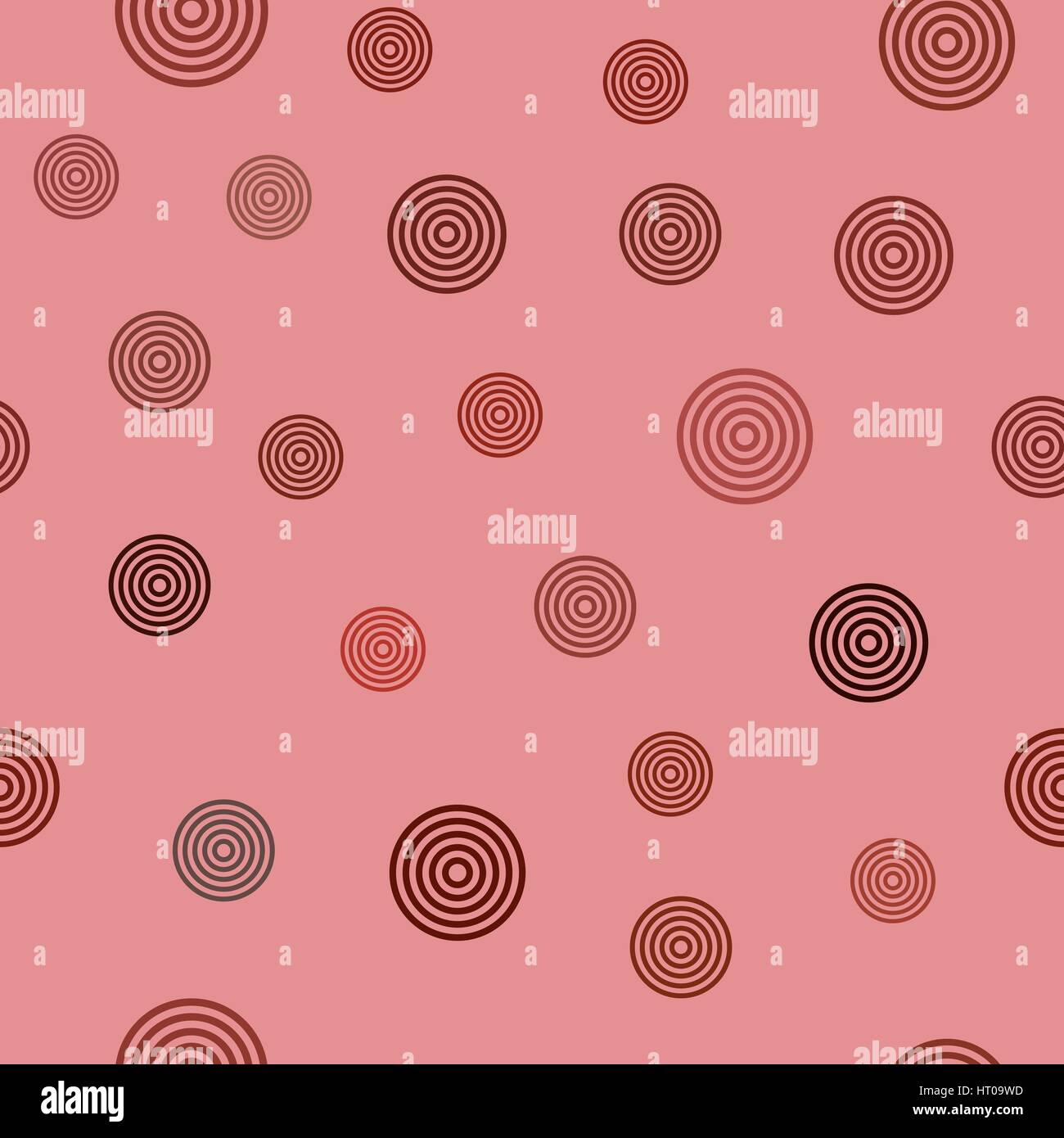 vector seamless pattern - red concentric circles on light red ...