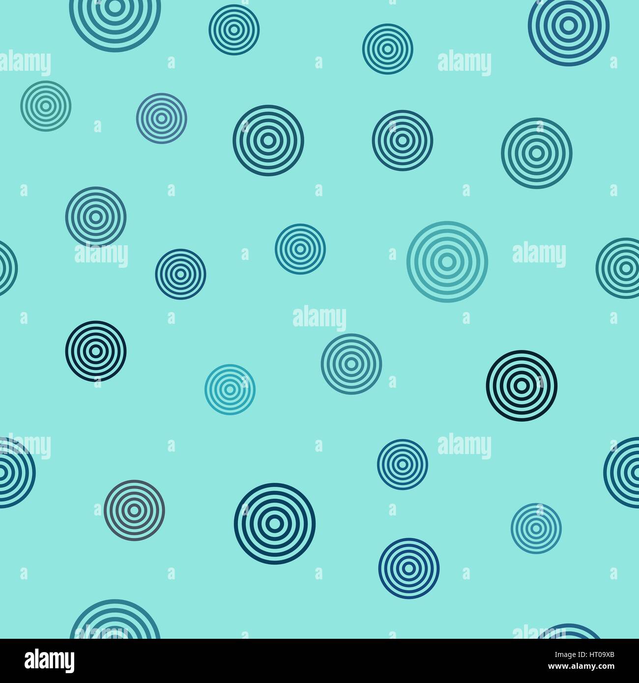 vector seamless pattern - blue concentric circles on light blue ...