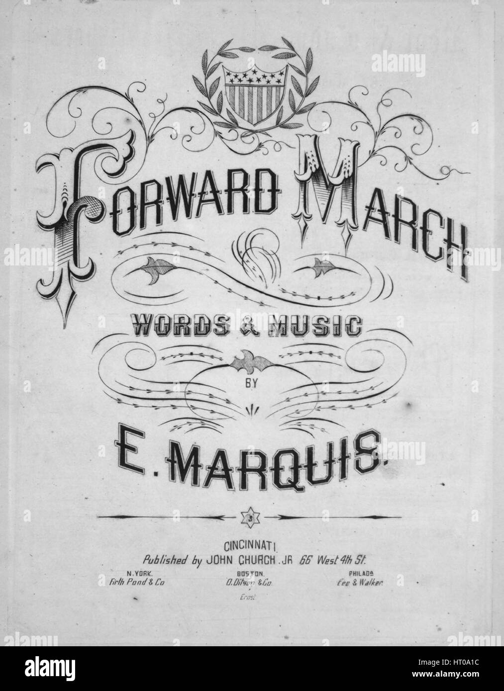 Sheet music cover image of the song 'Forward March', with original ...