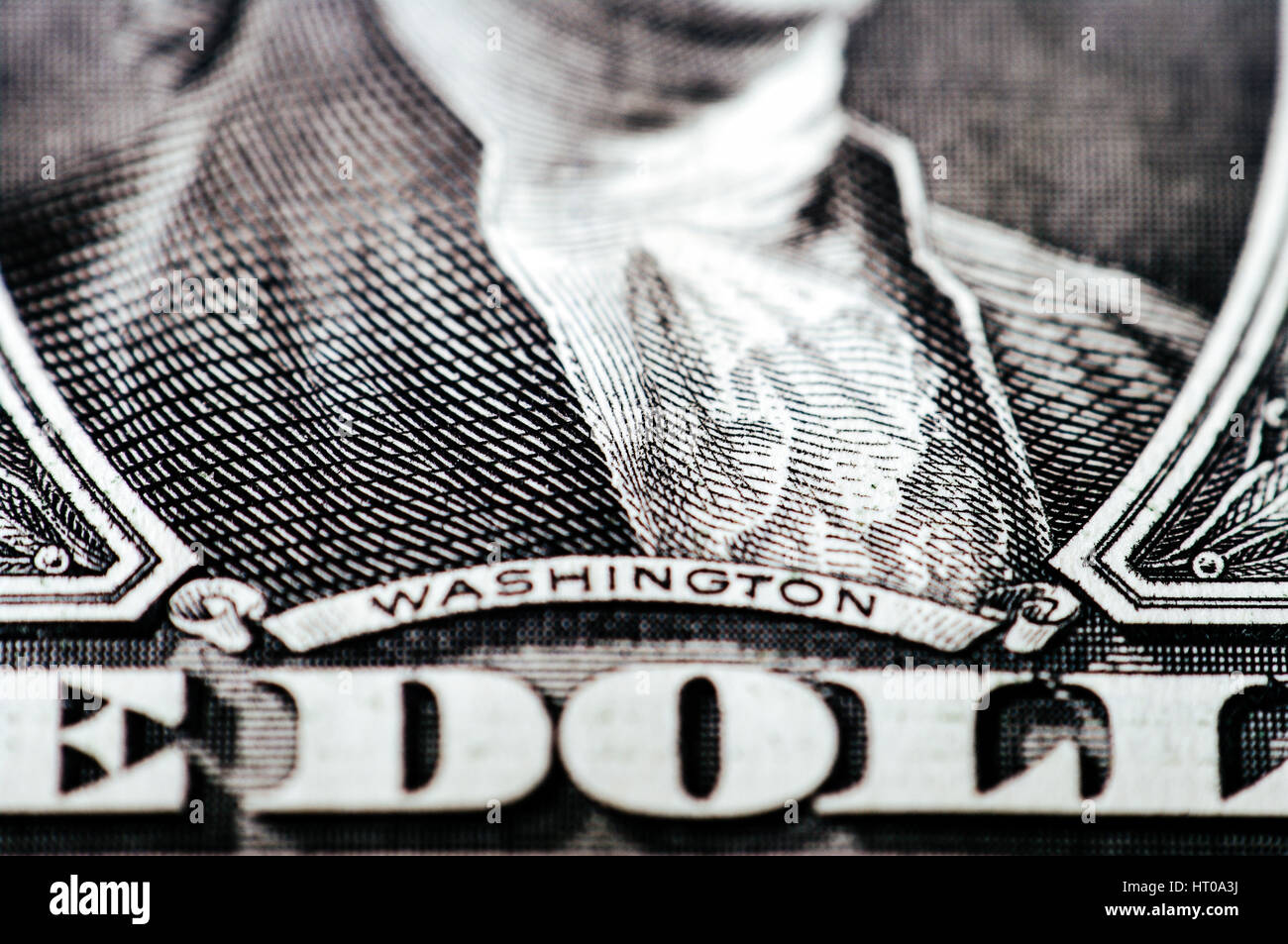 Macro photograph of a one dollar bill Stock Photo - Alamy