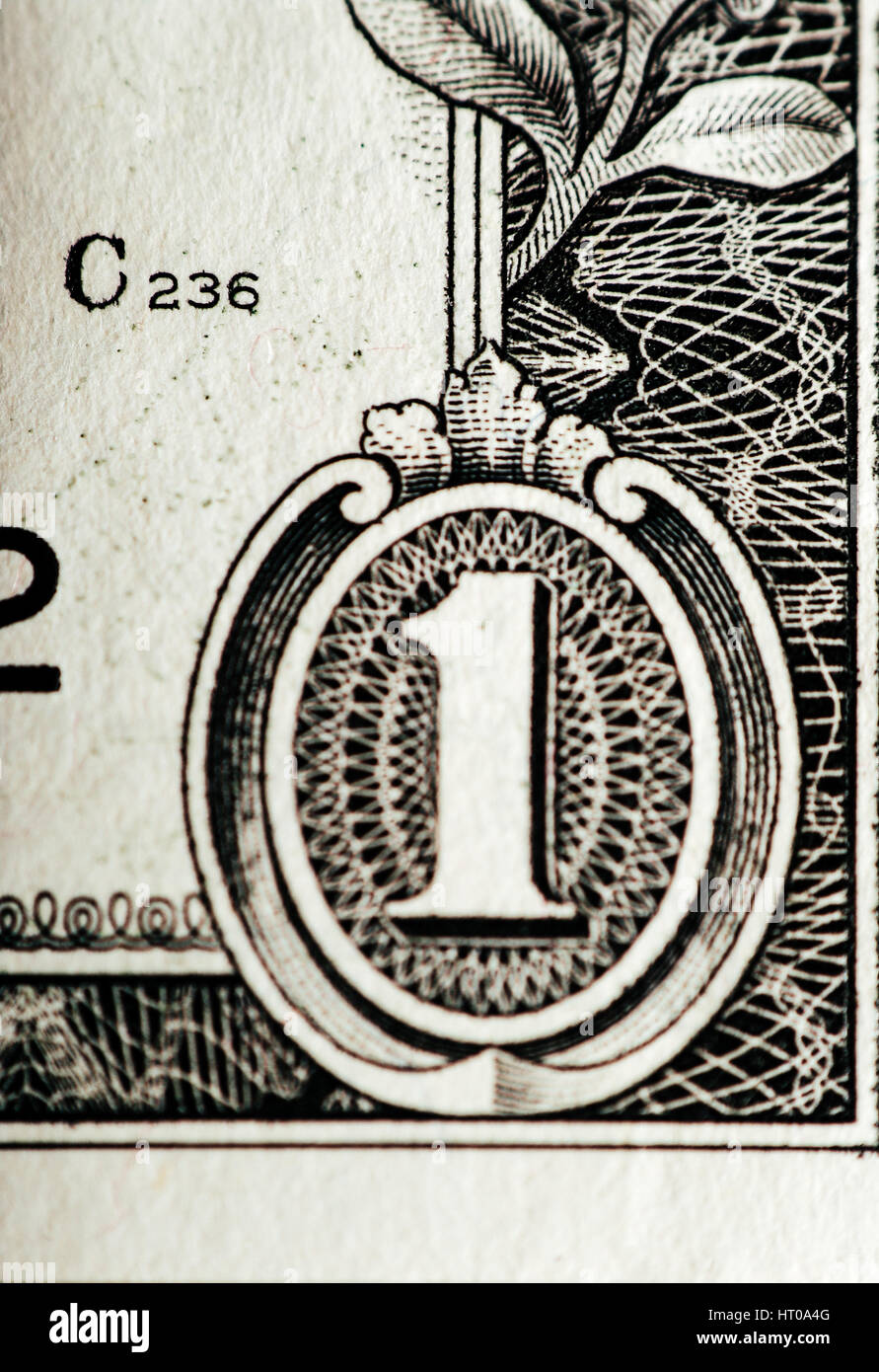 Macro photograph of a one dollar bill Stock Photo - Alamy