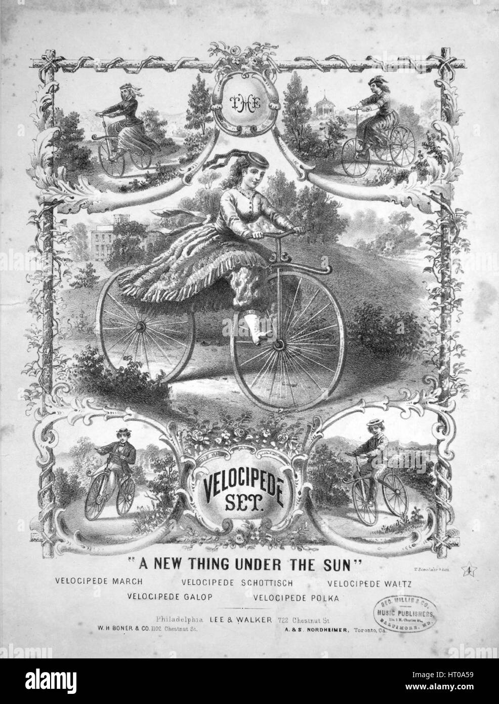 Sheet music cover image of the song 'The Velocipede Set 'A New Thing ...