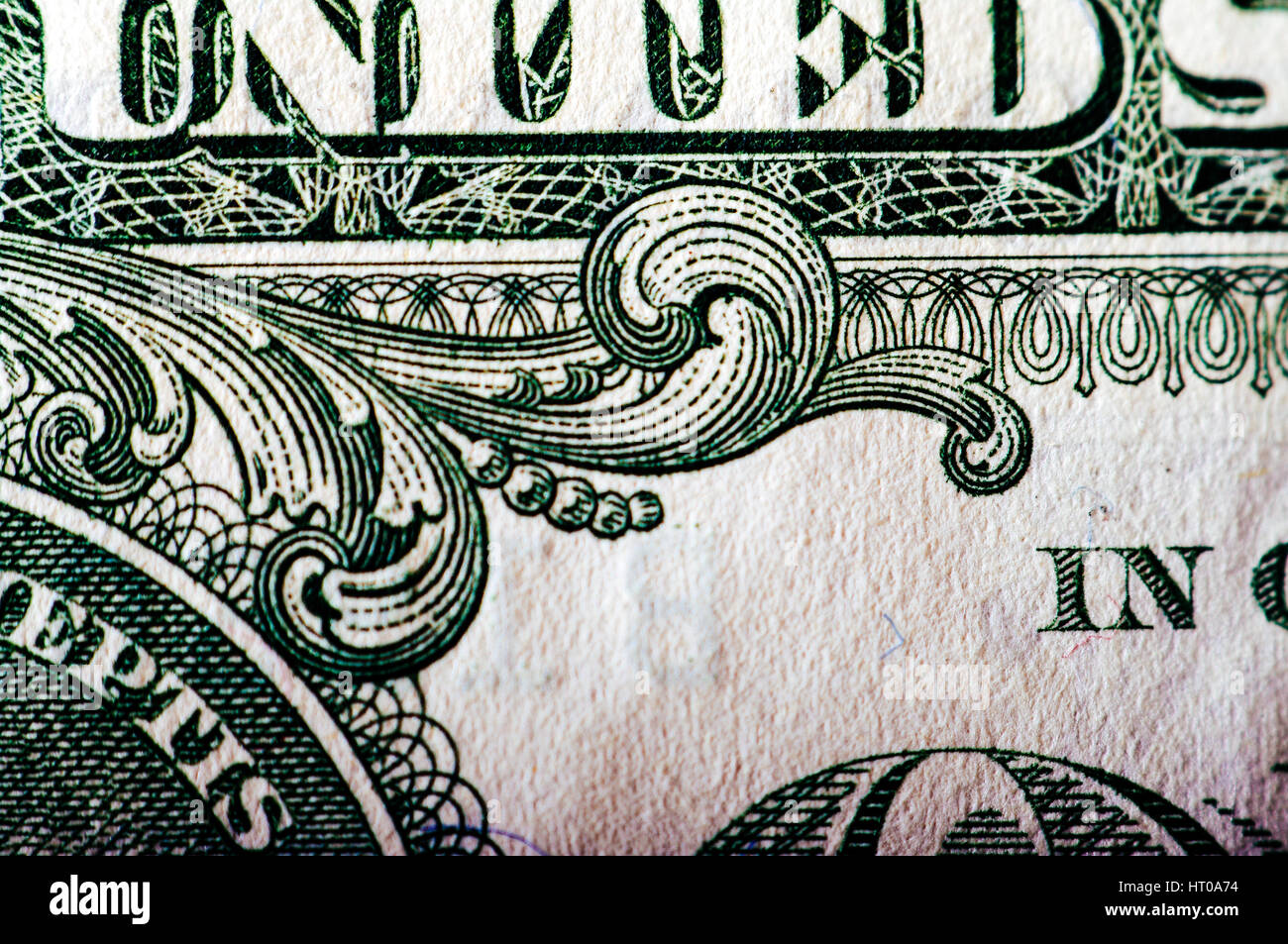Macro photograph of a one dollar bill Stock Photo - Alamy
