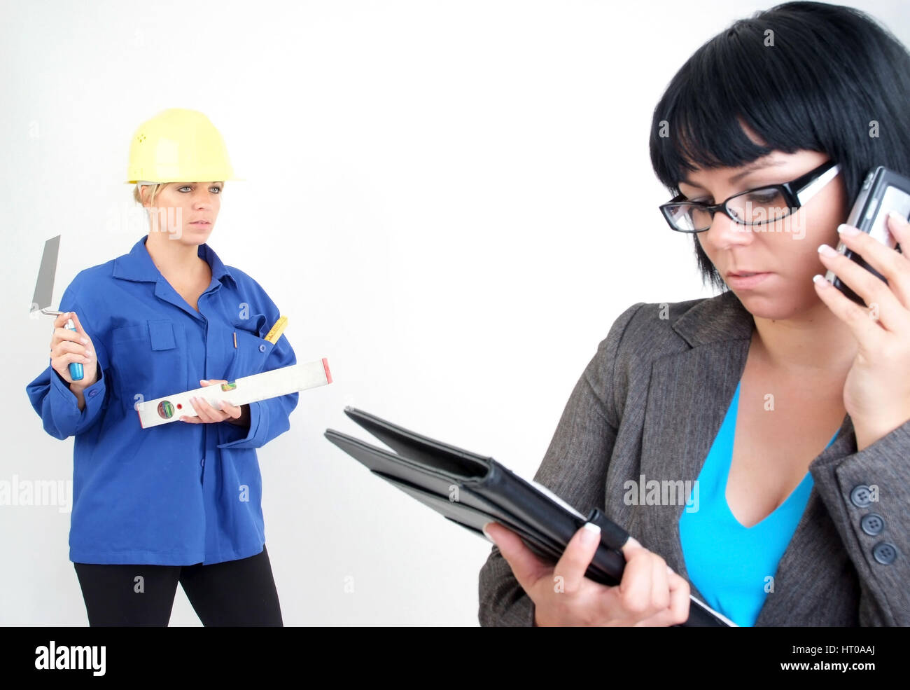 Bauhandwerkerin und Businessfrau, Frauenberufe - woman as building ...