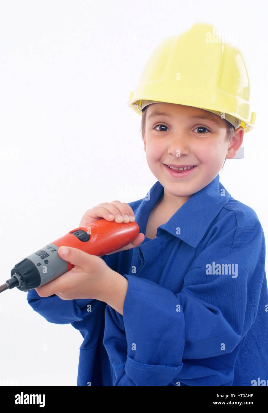 Junge als Handwerker, Bauarbeiter - little boy as building worker Stock ...
