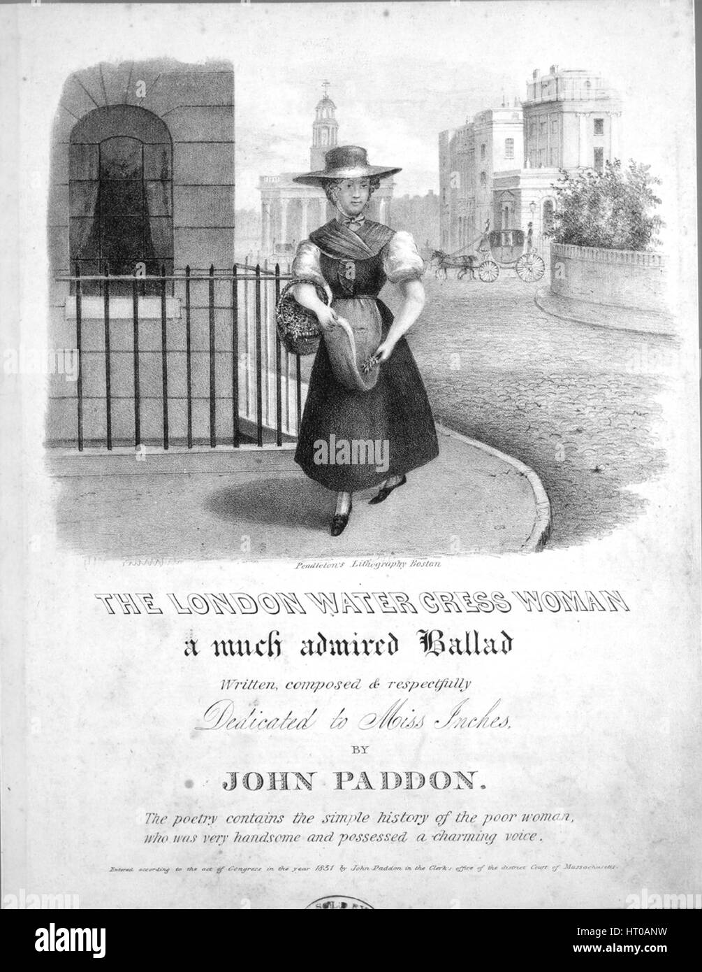 Sheet music cover image of the song 'The London Water-Cress Woman ...