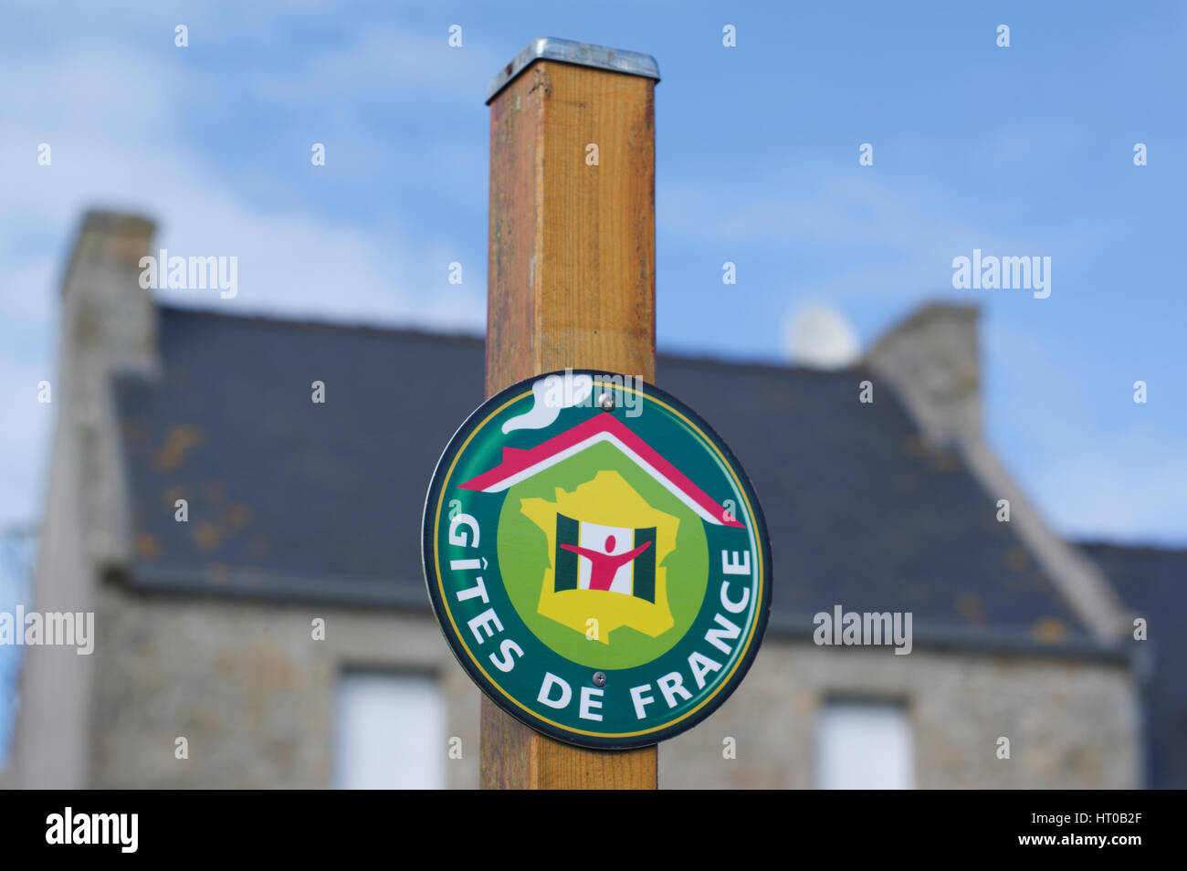 Gites de France sign at Bougourouan, Brittany Stock Photo - Alamy