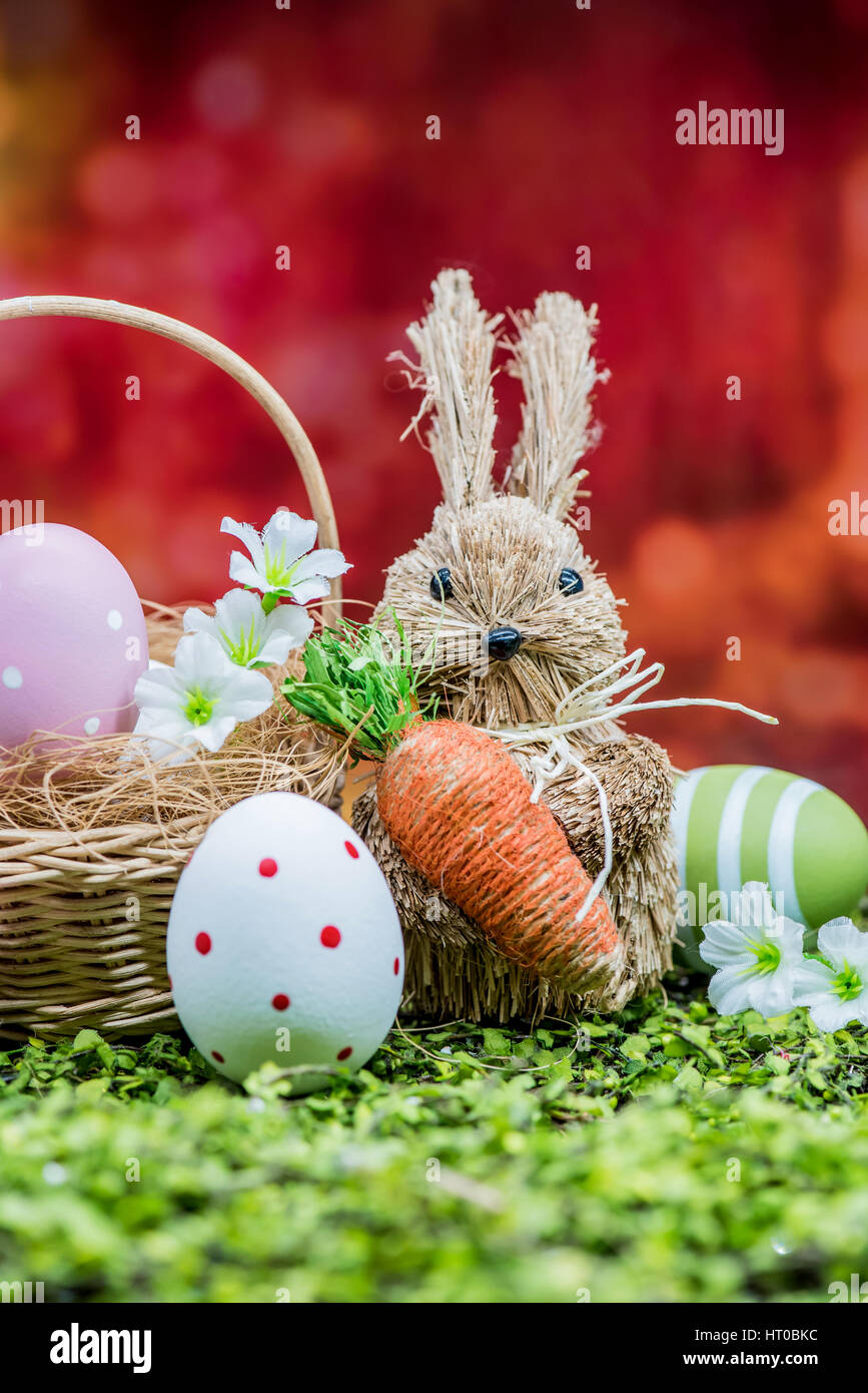 Happy Easter day, bunny and egg, Christians worldwide celebrate Stock ...