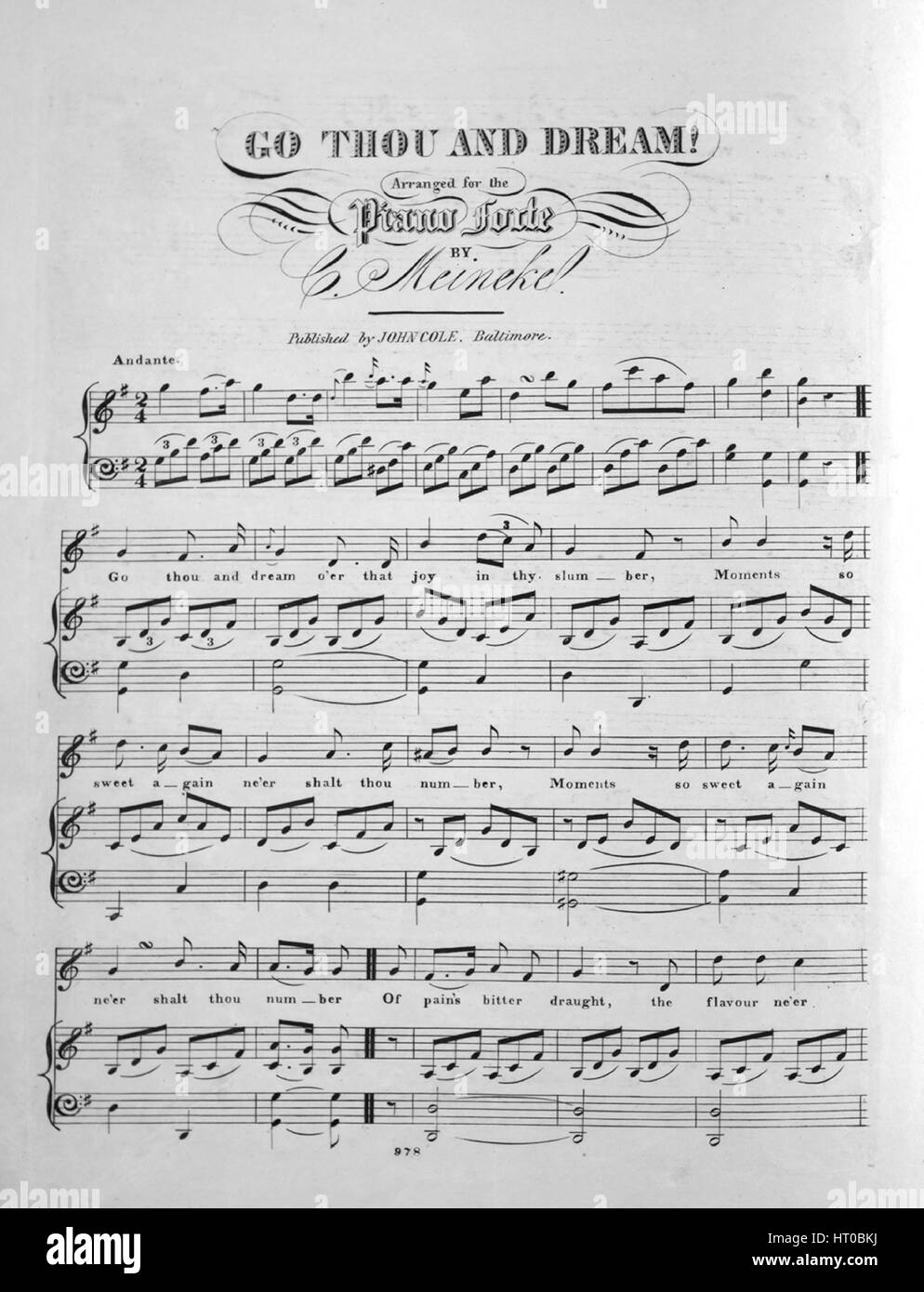 Sheet music cover image of the song 'Go Thou And Dream!', with original ...