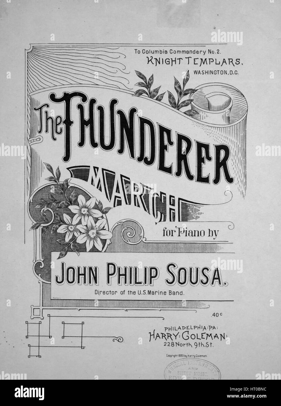 Sheet music cover image of the song 'The Thunderer March', with ...
