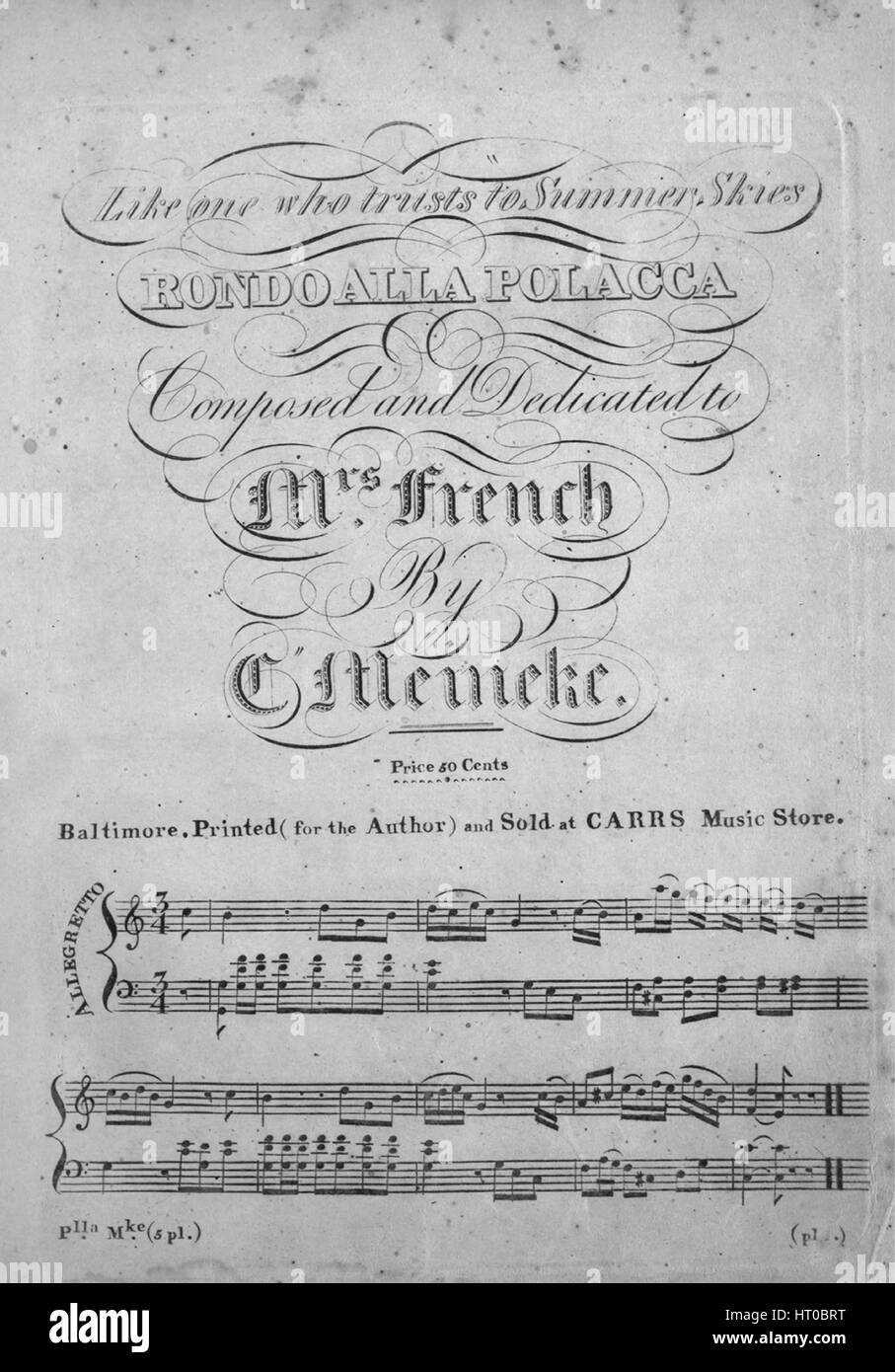 Sheet music cover image of the song 'Like one who trusts to Summer ...