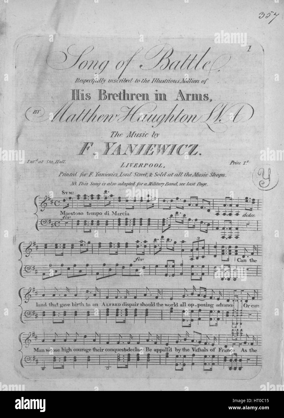 Sheet music cover image of the song 'Song of Battle', with original ...