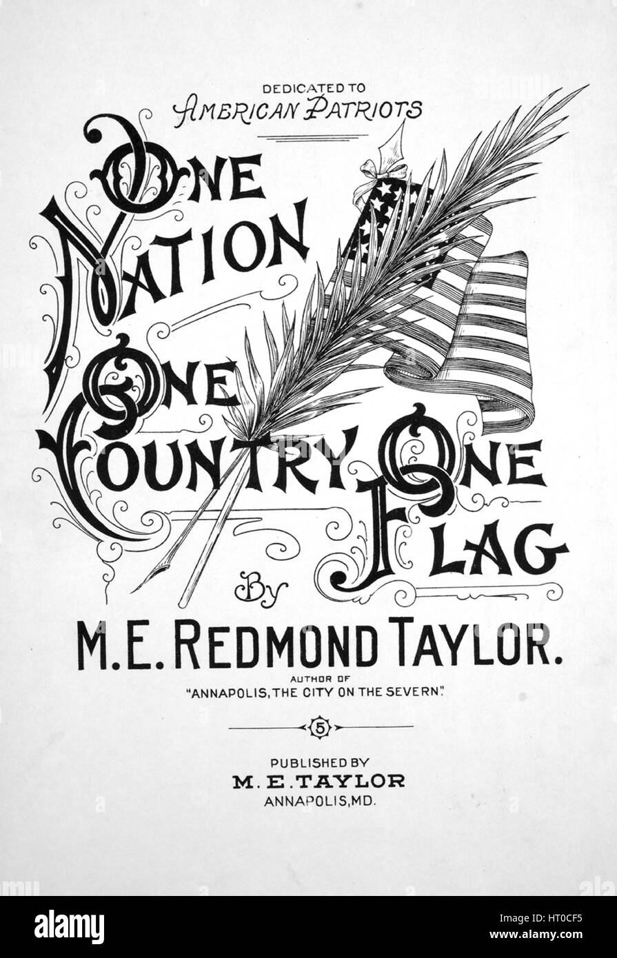 Sheet music cover image of the song 'One Nation One Country One Flag ...