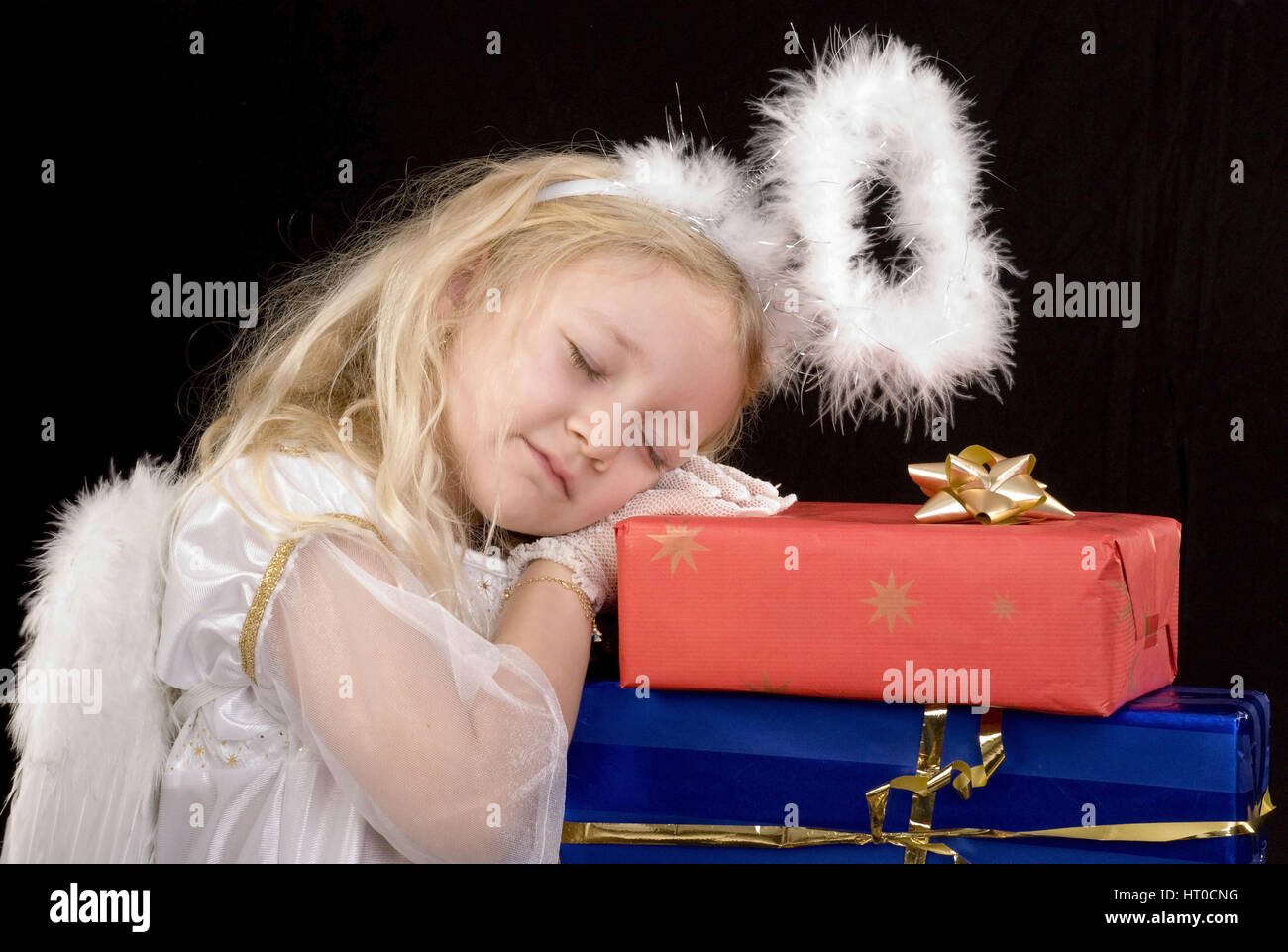 Christkind mit Geschenken - christ child with presents Stock Photo - Alamy