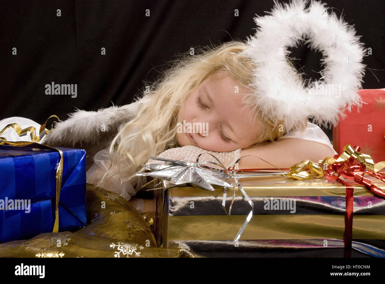 Christkind mit Geschenken - christ child with presents Stock Photo - Alamy
