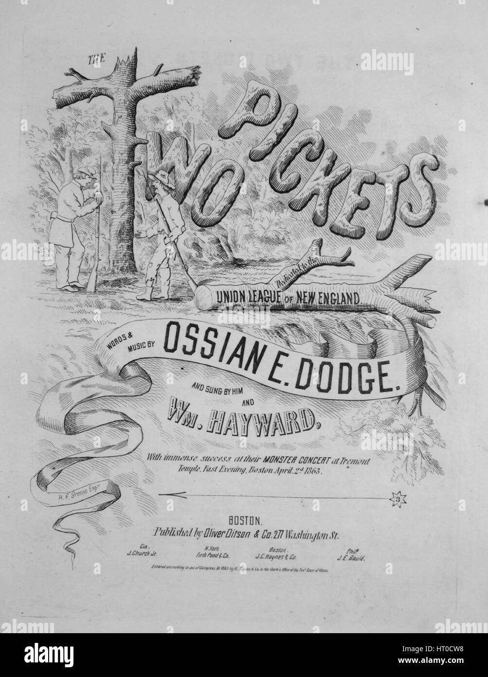 Sheet music cover image of the song 'Two Pickets', with original ...
