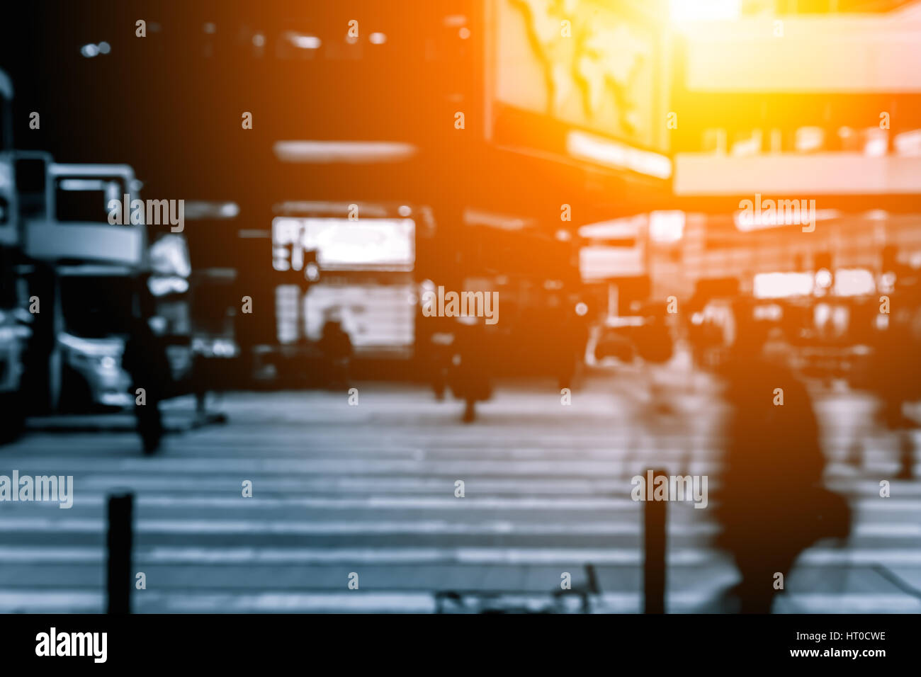 Abstract background of people on the street with sunlight Stock Photo ...