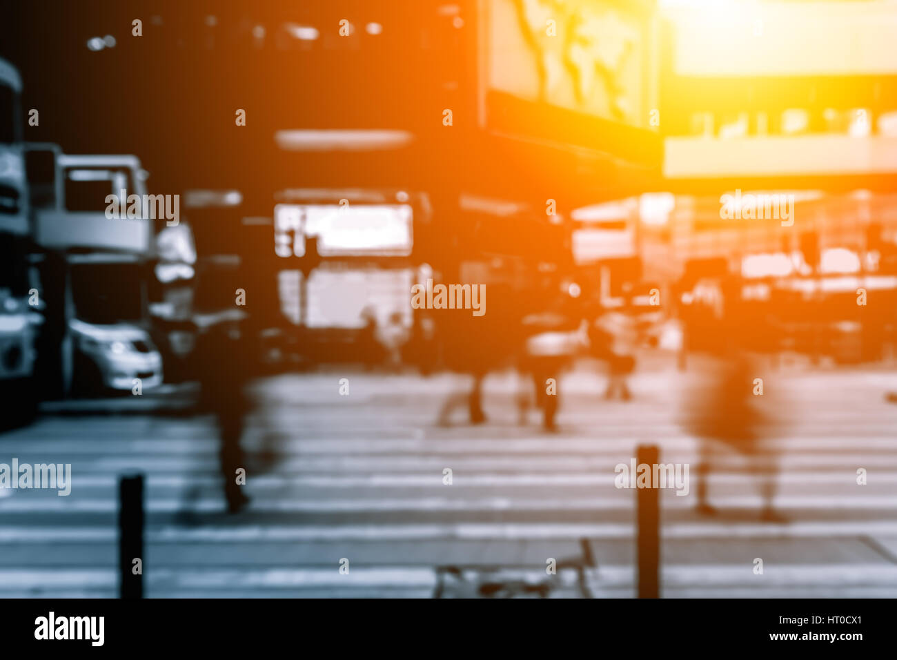 Abstract background of people on the street with sunlight Stock Photo ...