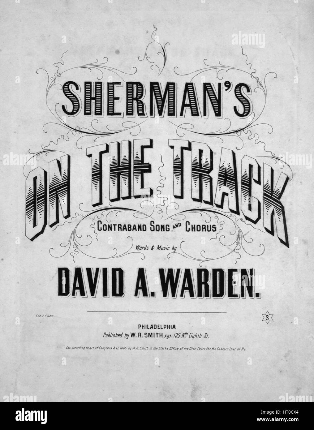Sheet music cover image of the song 'Sherman's On the Track Contraband ...