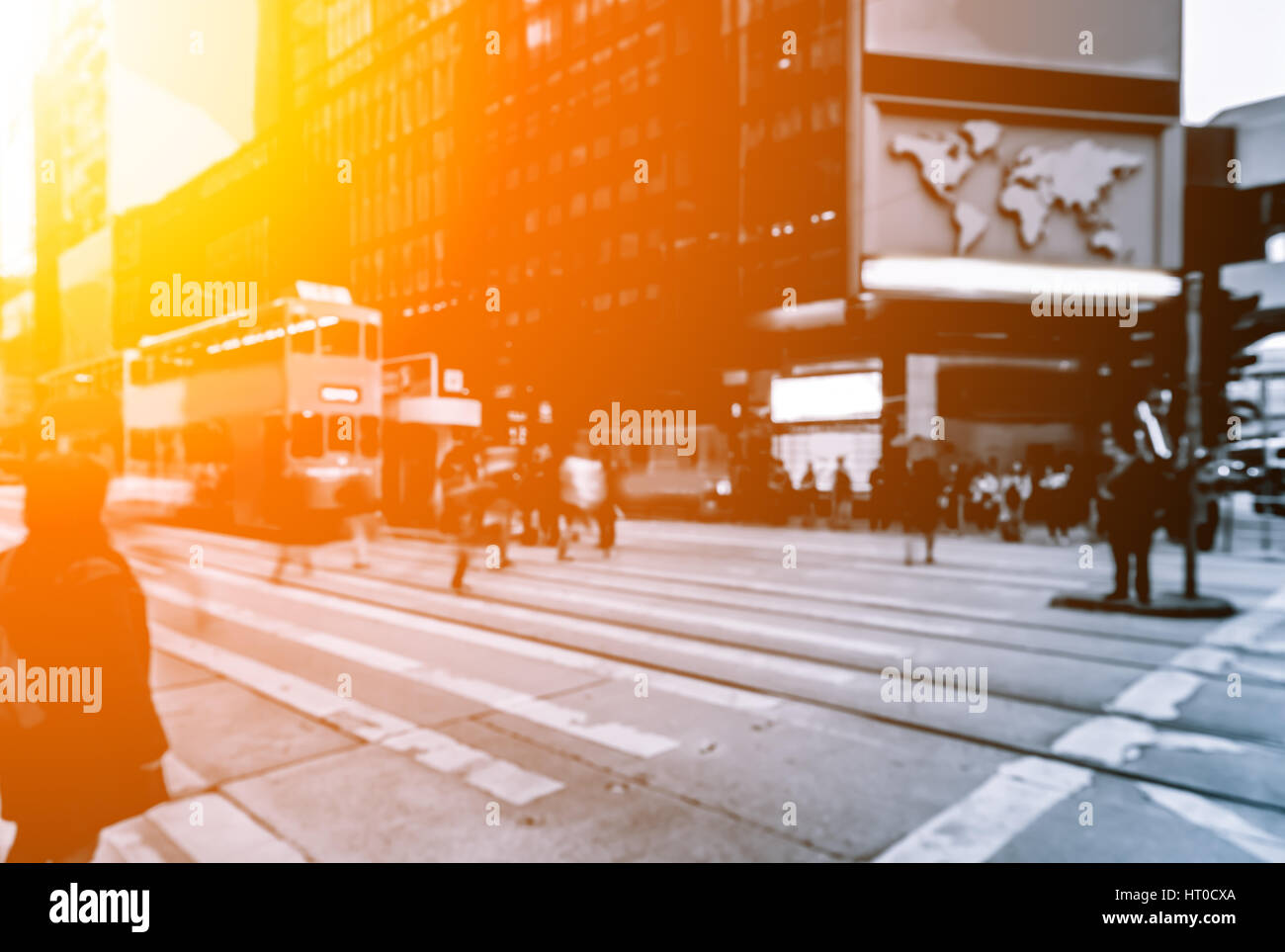 Abstract background of people on the street with sunlight Stock Photo ...