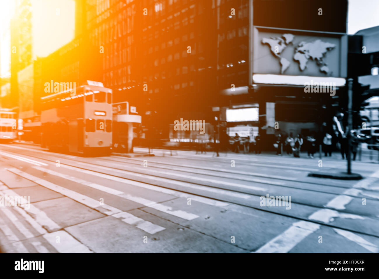 Abstract background of people on the street with sunlight Stock Photo ...