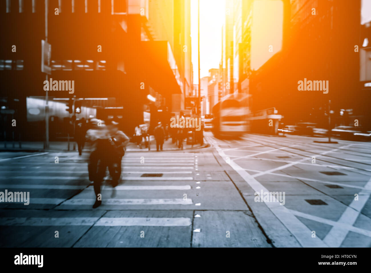 Abstract background of people on the street with sunlight Stock Photo ...