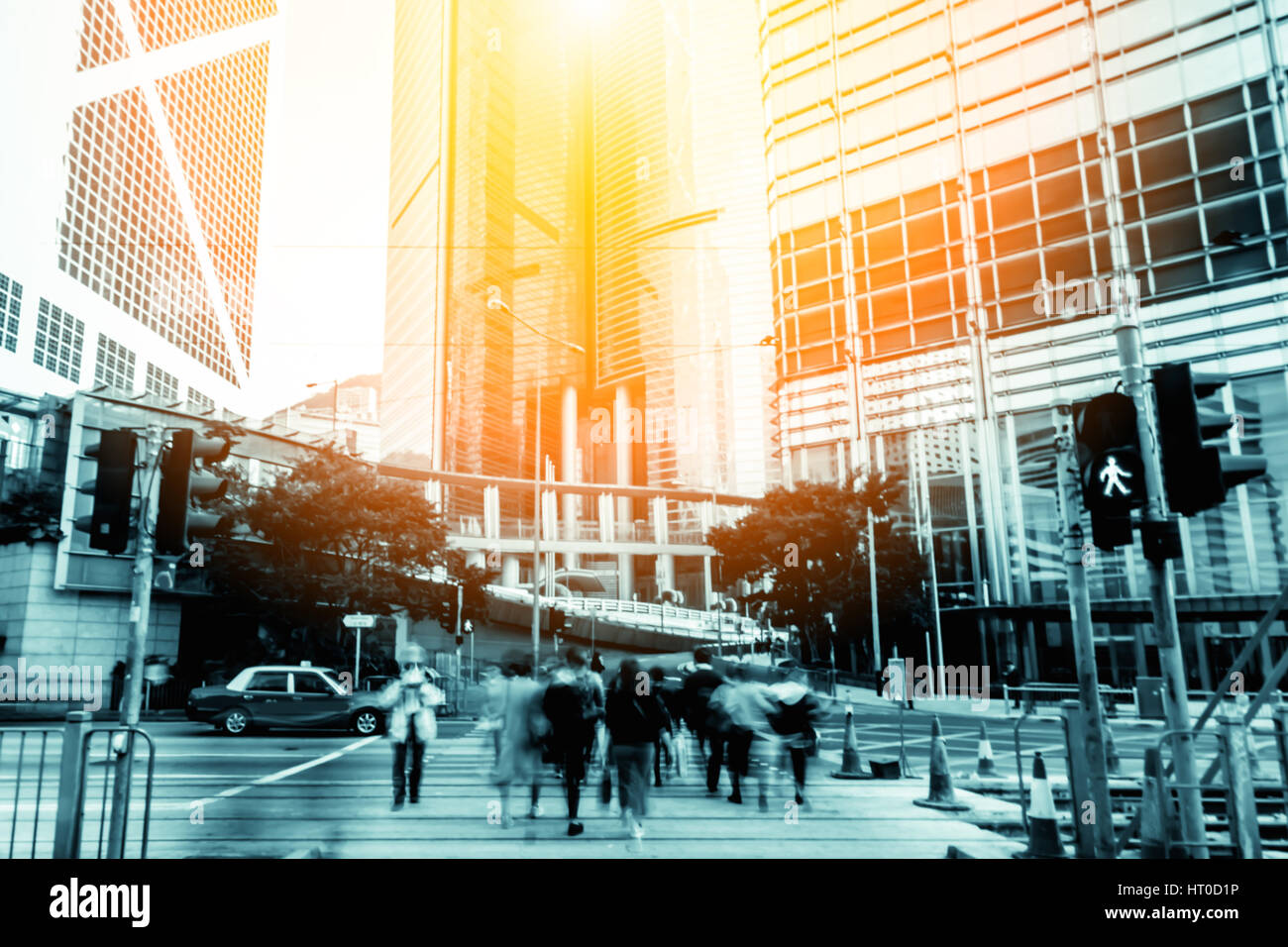 Abstract background of people on the street with sunlight Stock Photo ...