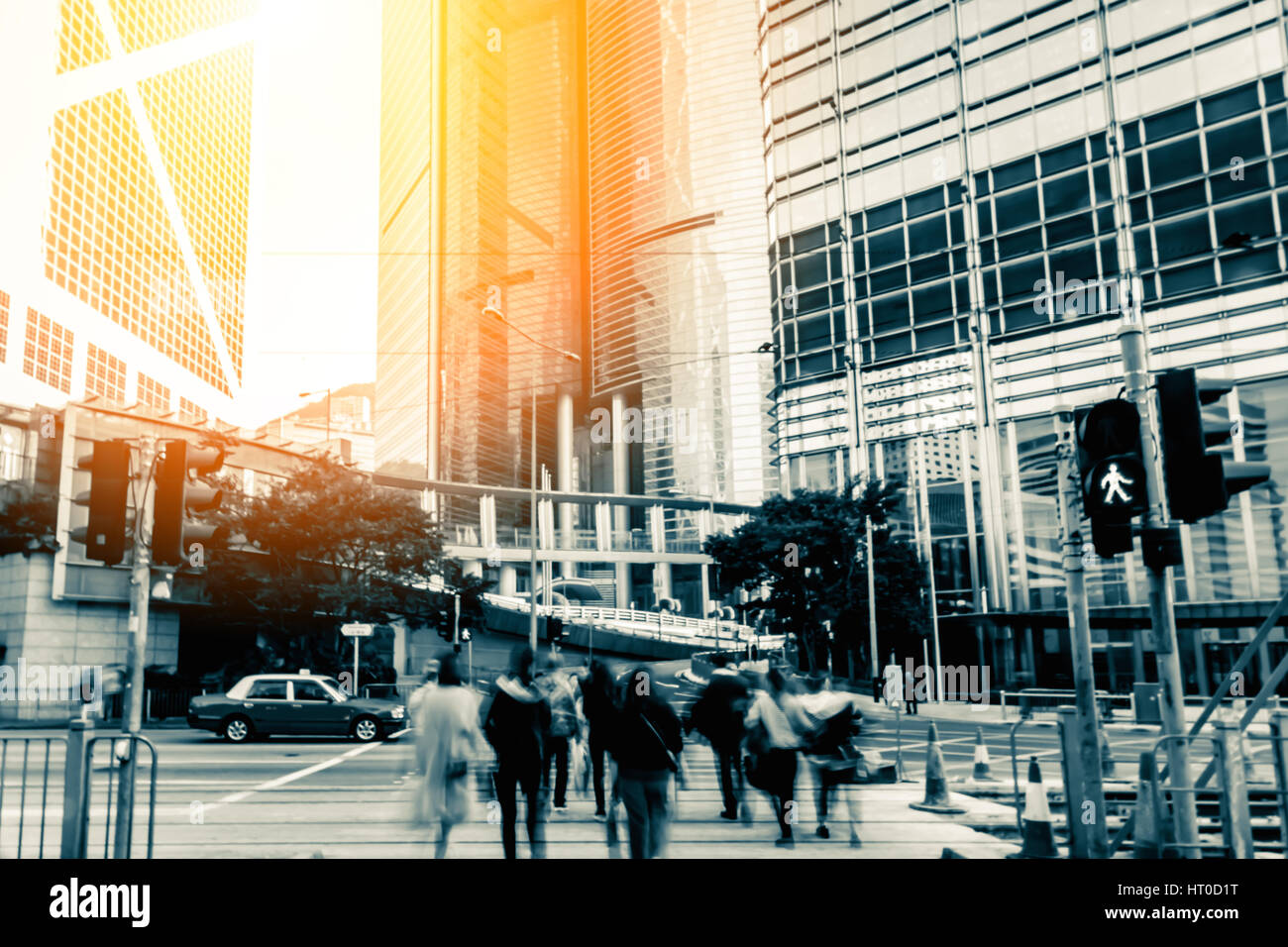 Abstract background of people on the street with sunlight Stock Photo ...