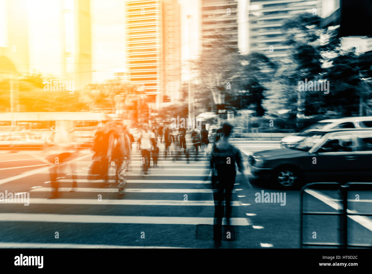 Abstract background of people on the street with sunlight Stock Photo ...