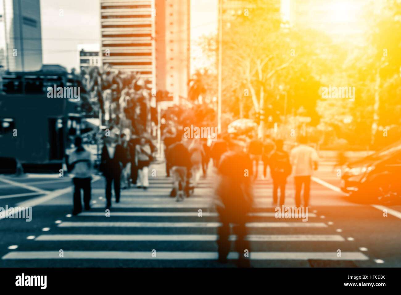 Abstract background of people on the street with sunlight Stock Photo ...