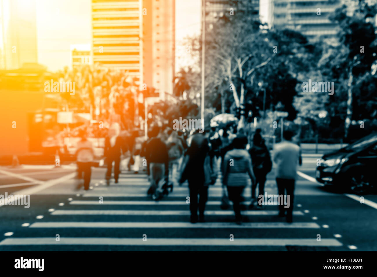 Abstract background of people on the street with sunlight Stock Photo ...