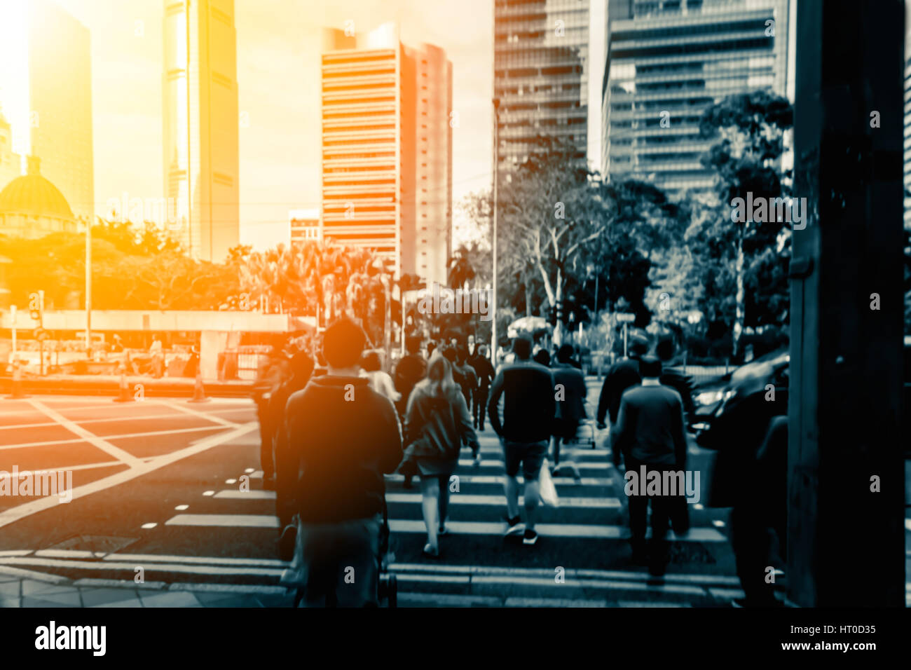 Abstract background of people on the street with sunlight Stock Photo ...