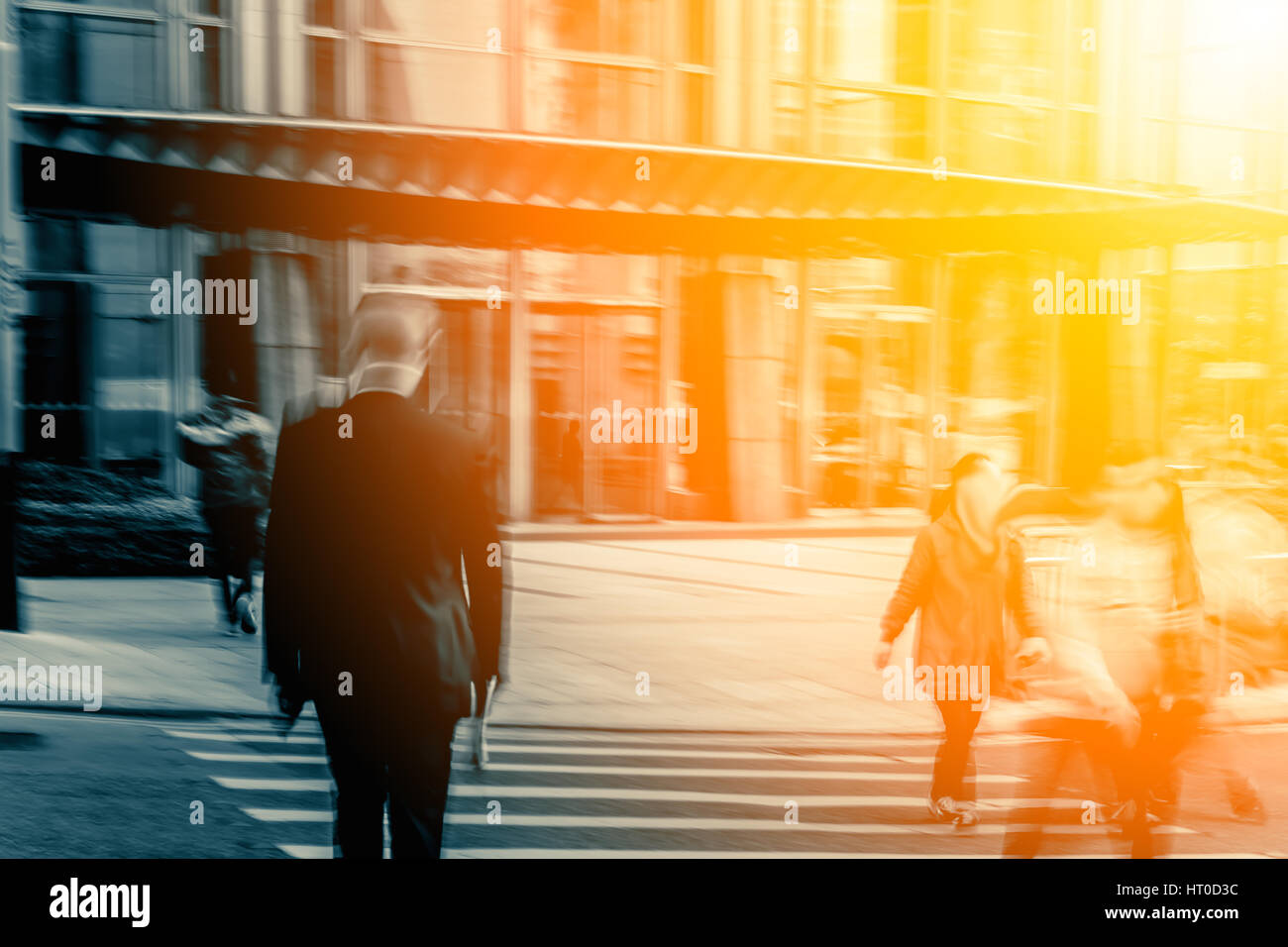 Abstract background of people on the street with sunlight Stock Photo ...