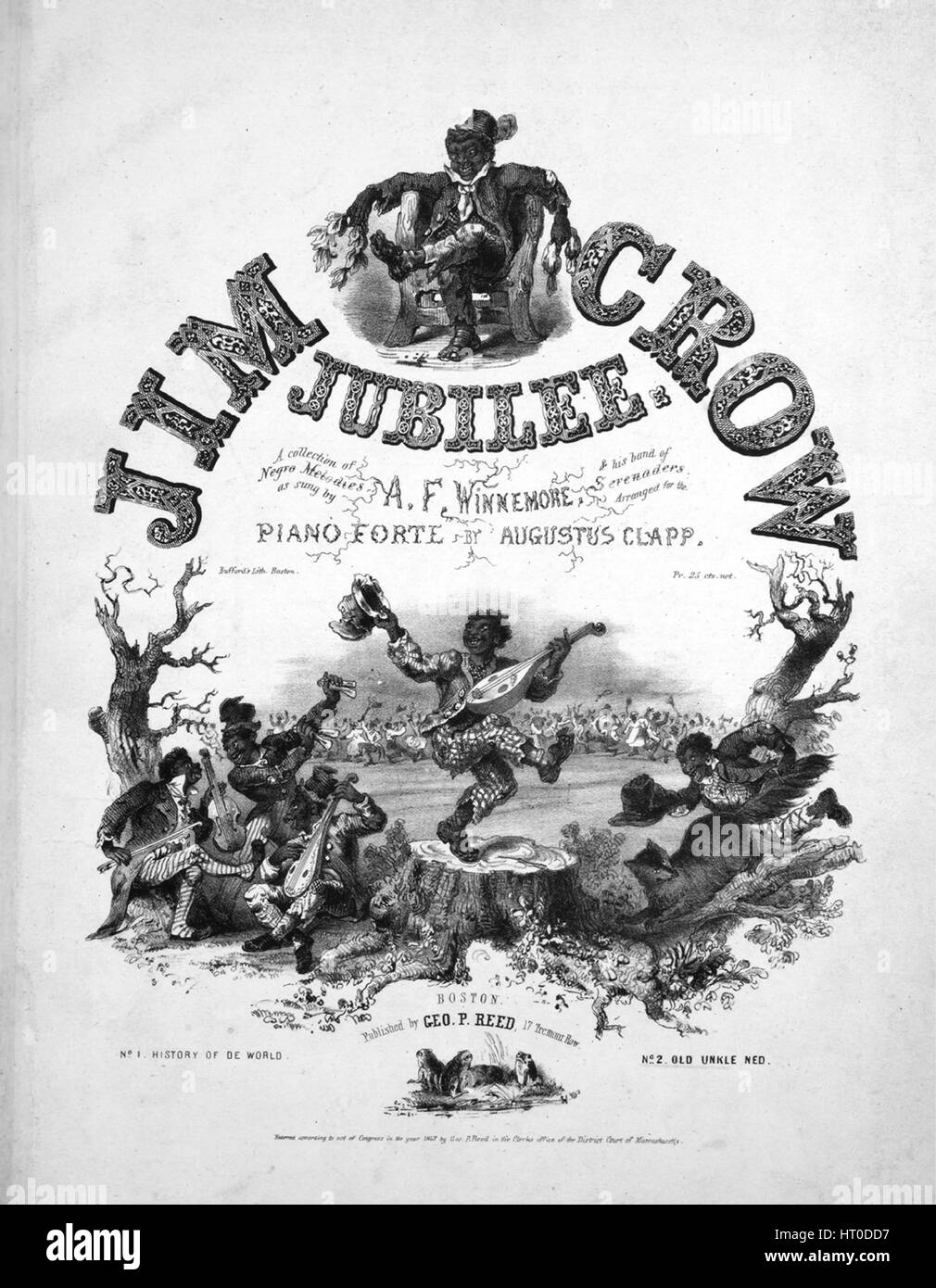 Sheet music cover image of the song 'Jim Crow Jubilee A Collection of ...