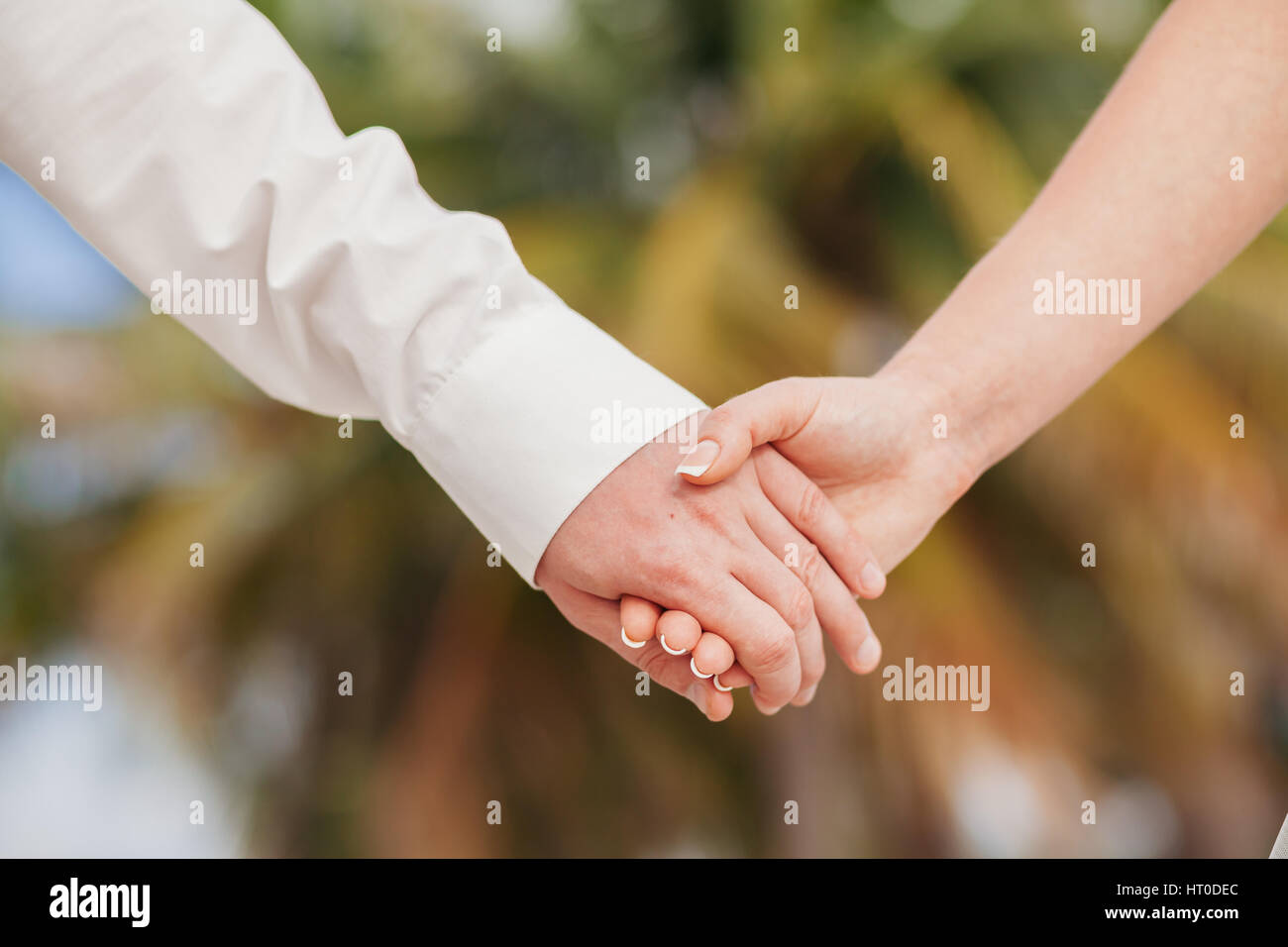lovely couple holding hands together. Close up shot Stock Photo - Alamy