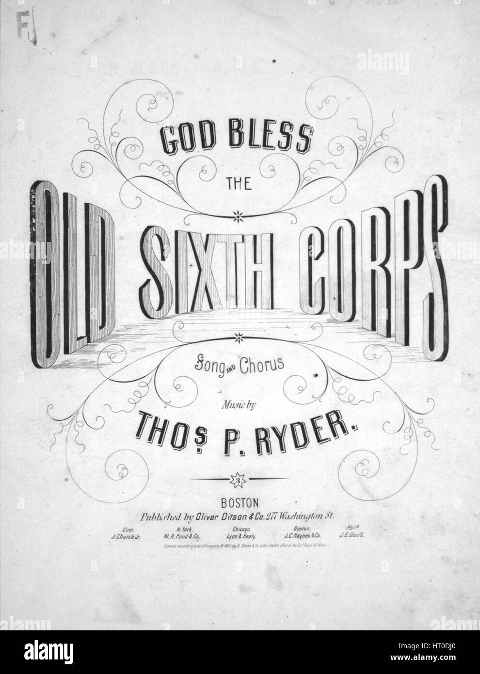 Sheet music cover image of the song 'God Bless the Old Sixth Corps Song ...