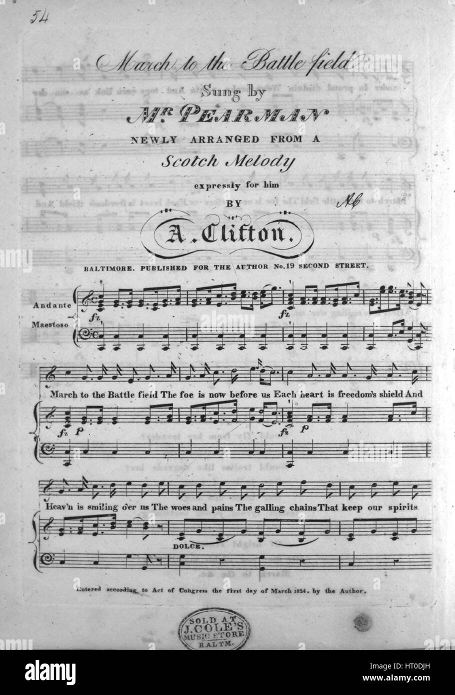 Sheet Music Cover Image Of The Song March To The Battle Field With sheet-music-cover-image-of-the-song-march-to-the-battle-field-with
