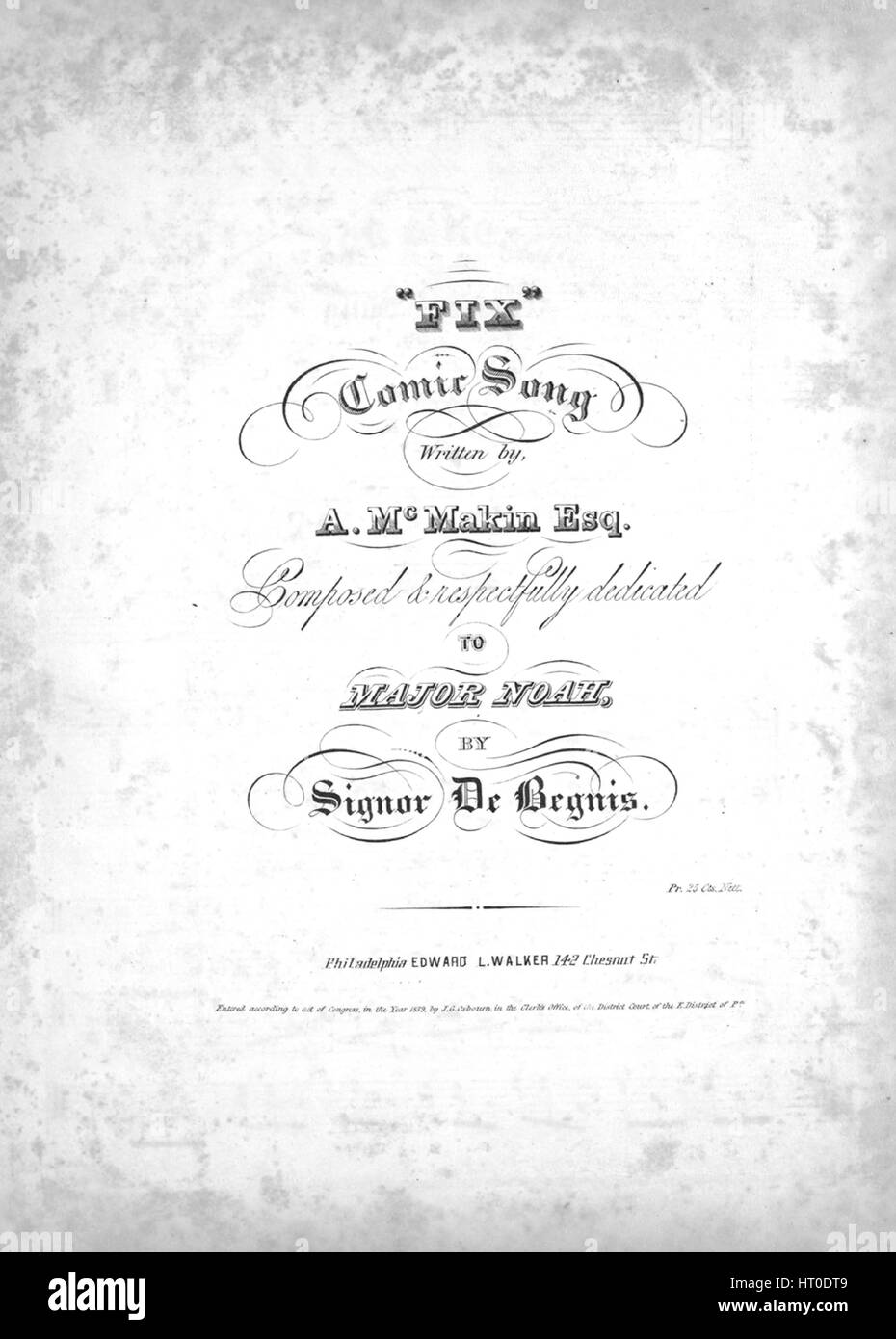 Sheet music cover image of the song ''Fix' Comic Song [inside title I ...