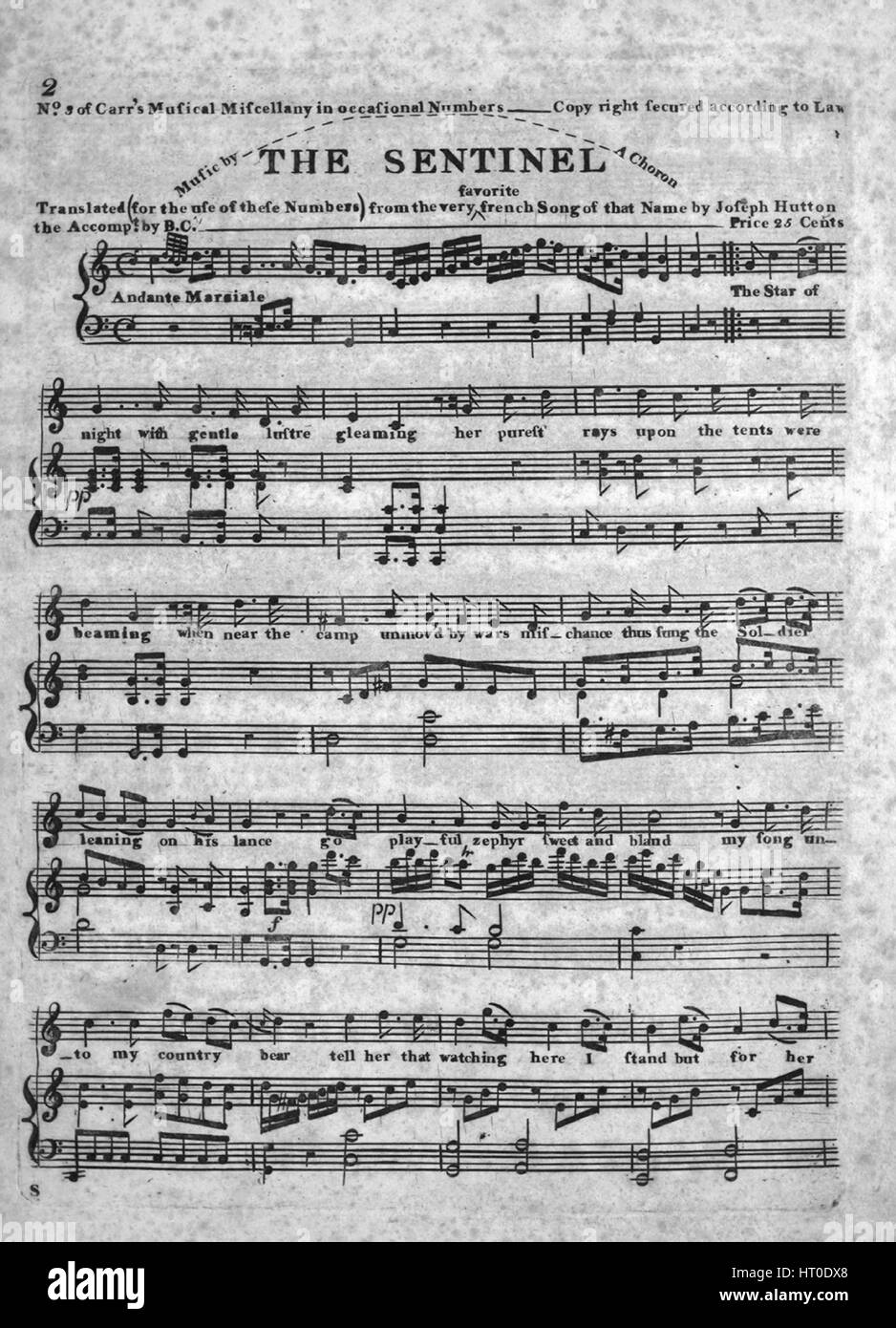 Sheet music cover image of the song 'The Sentinel', with original ...