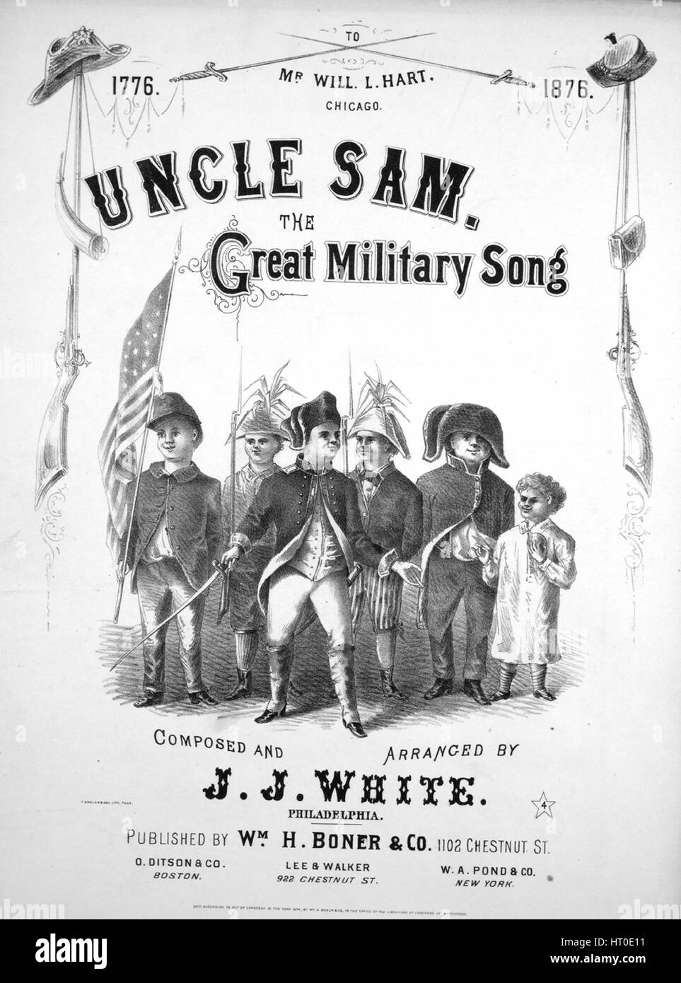 Sheet music cover image of the song 'Uncle Sam The Great Military Song ...