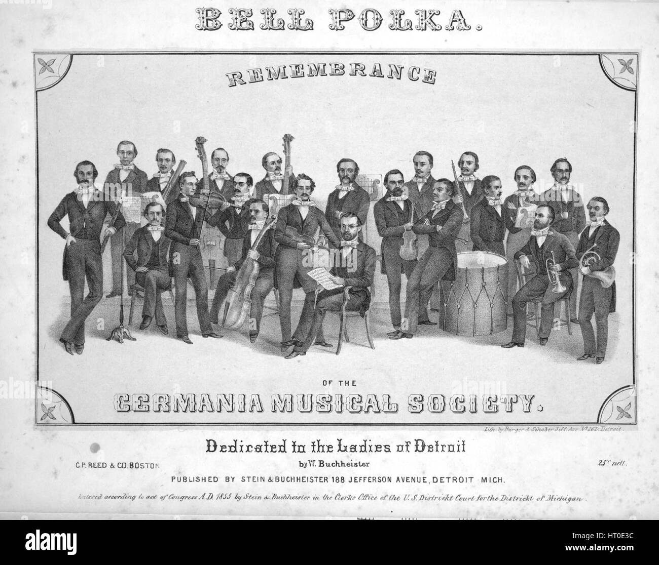 Sheet music cover image of the song 'Bell Polka', with original ...