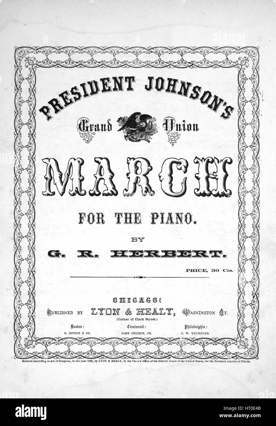 Sheet music cover image of the song 'President Johnson's Grand Union ...