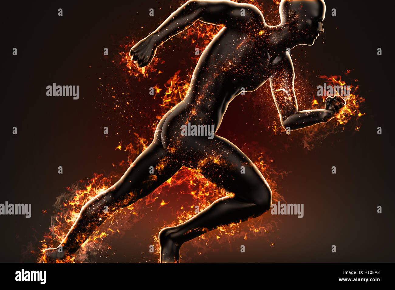 Fire runner. 3d illustration Stock Photo - Alamy