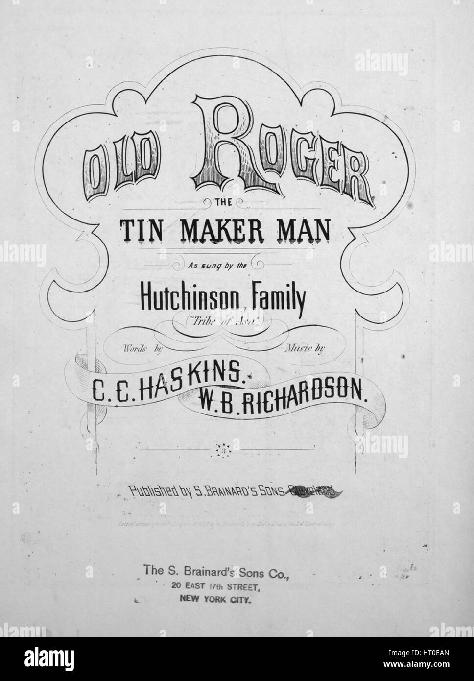 Sheet music cover image of the song 'Old Roger The Tin Maker Man', with ...
