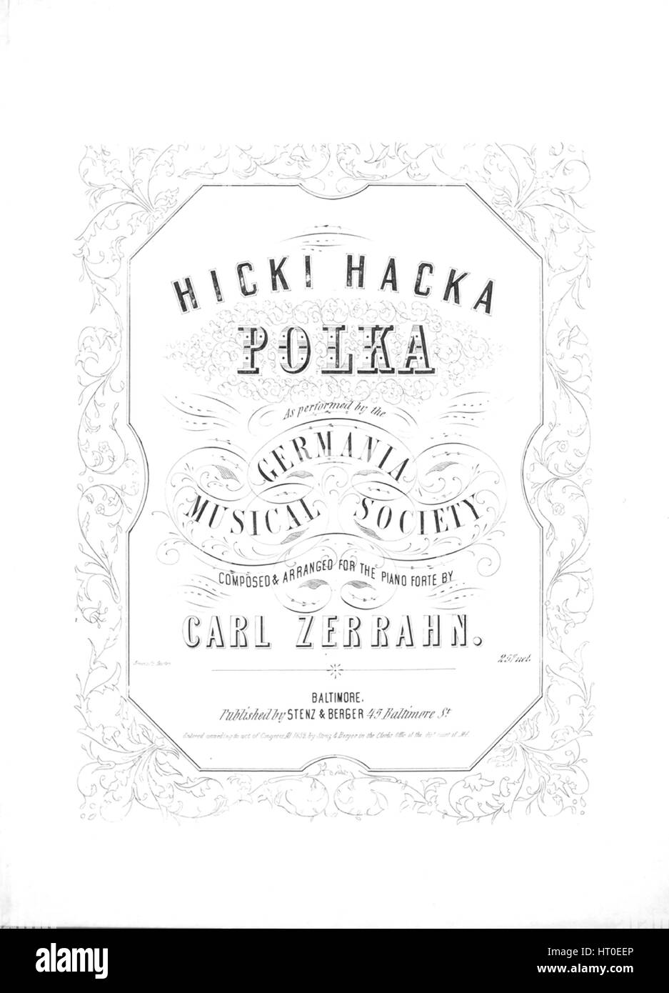 Sheet music cover image of the song 'Hicki Hacka Polka', with original ...