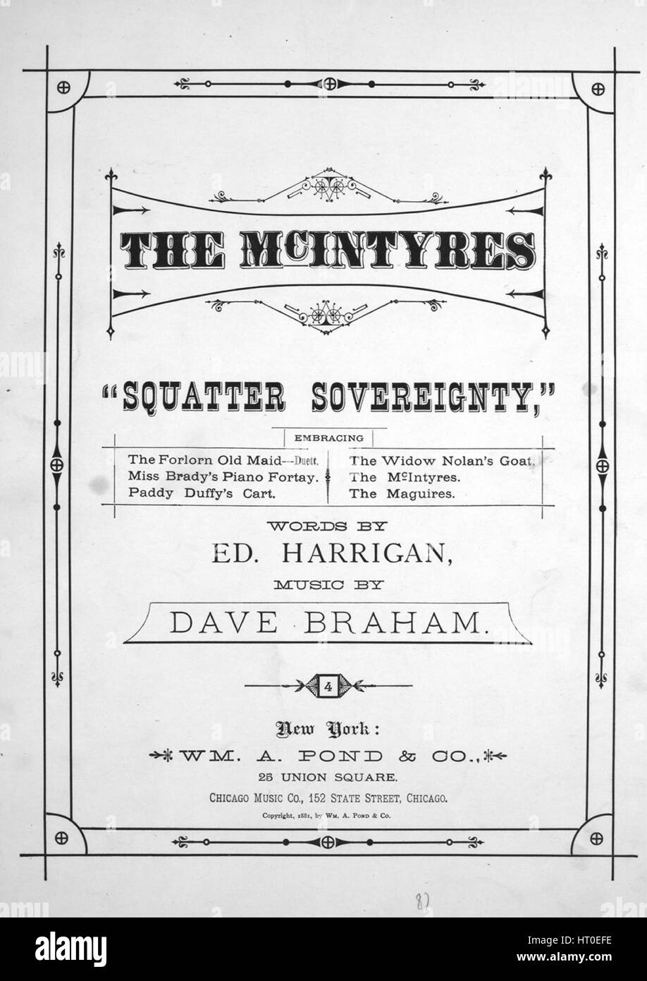 Sheet music cover image of the song 'The McIntyres 'Squatter ...