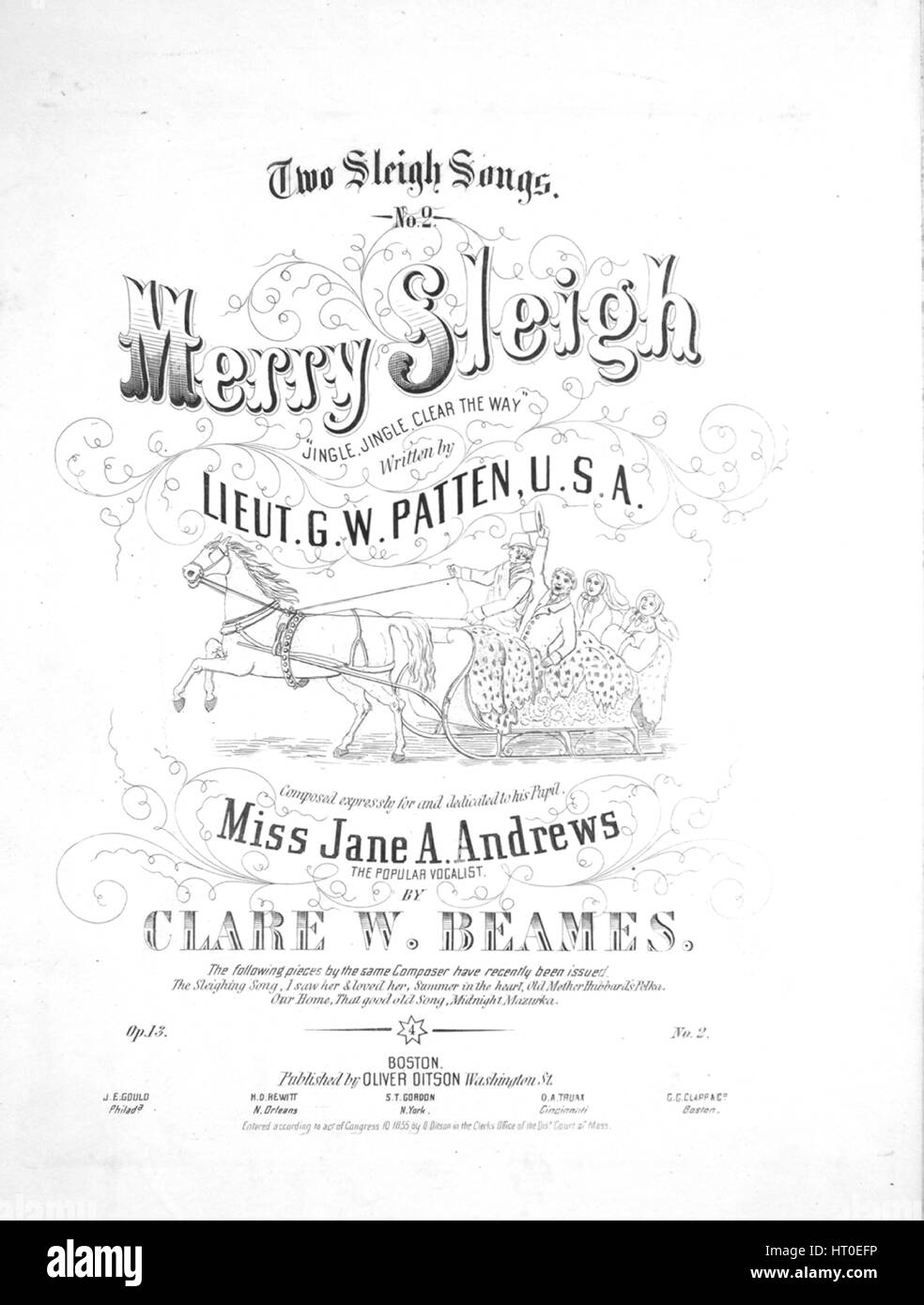 1855 sheet music Black and White Stock Photos & Images - Alamy