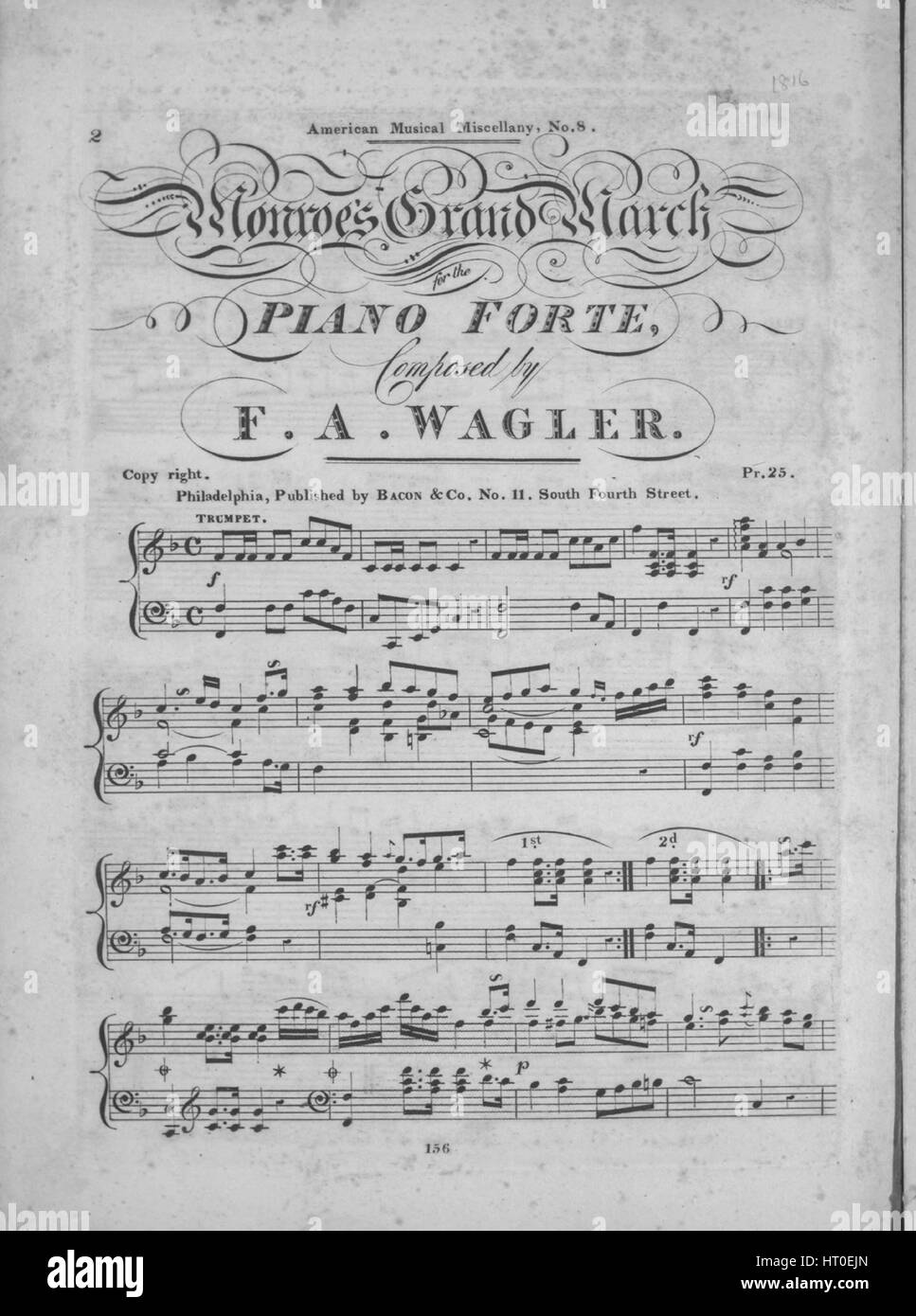 Sheet music cover image of the song 'Monroe's Grand March for the Piano ...